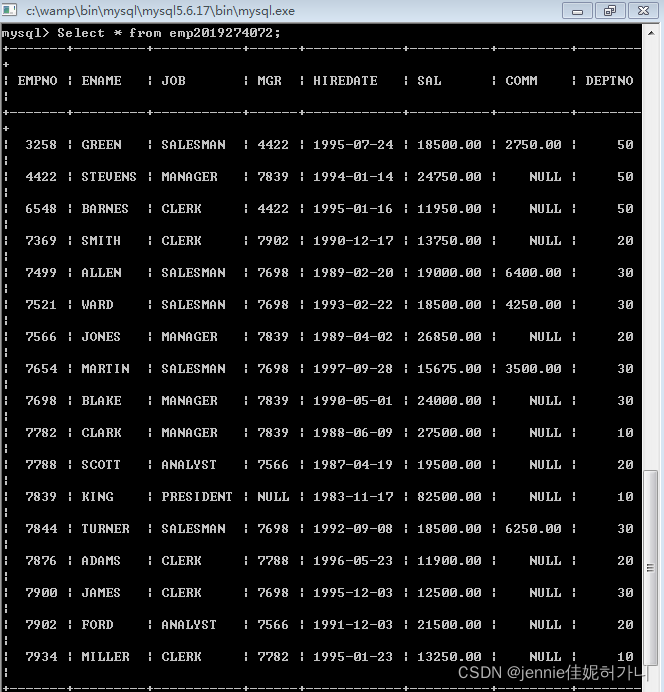 Mysql数据库sql语句练习实验 Exercises 1 Simple Commandslist All Salesmen In