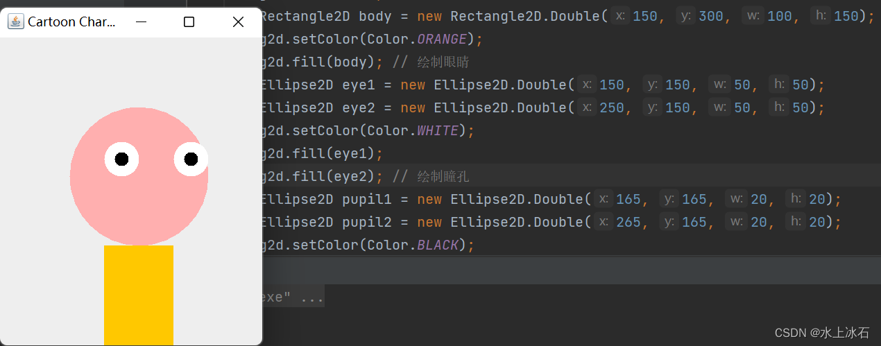 Java语言生成一个图片卡通人物形象，呆萌，可爱，新颖(chatgtp3.5创作演示)_java绘制一个简单的动漫头像-CSDN博客