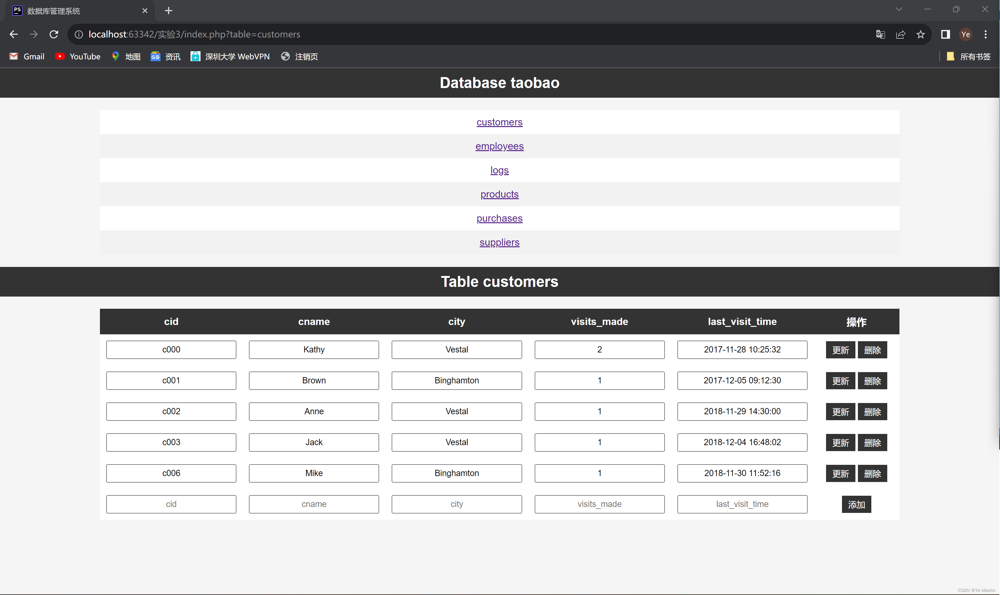 【php网页应用】mysql数据库增删改查 基础版做一个简单的网页查询数据库 Csdn博客