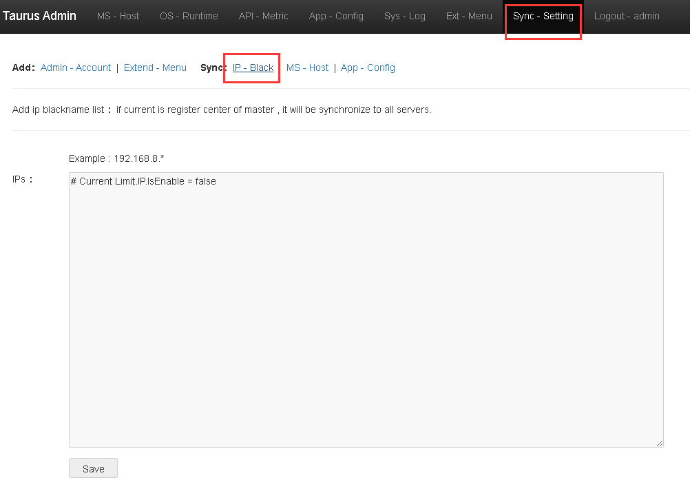 Taurus .Net Core 微服务开源框架：Admin 插件【4-8】 - 配置管理-Mvc【Plugin-Limit 接口访问限制、IP限制、Ack限制】_开源 netcore mvc ...