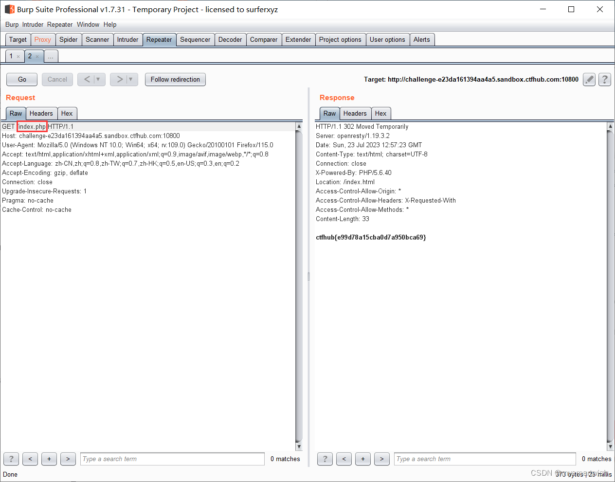 CTFHub_技能树_Web前置技能之HTTP协议——“302跳转”_构造302跳转请求包-CSDN博客