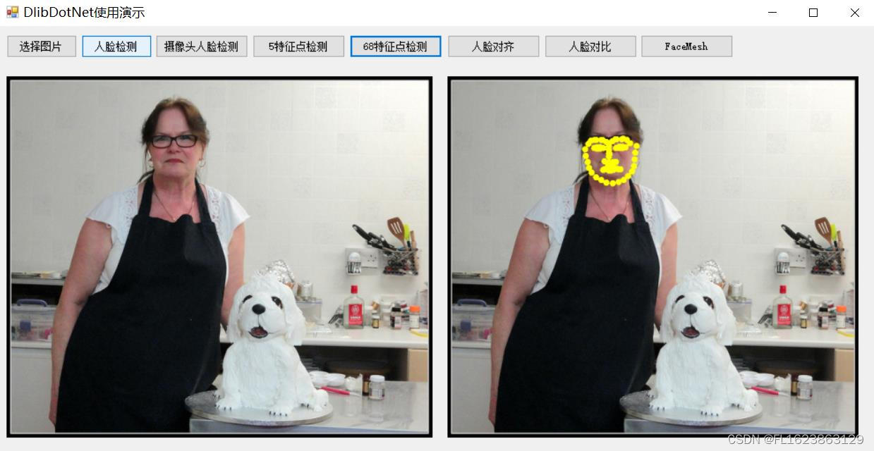 [C#]使用DlibDotNet人脸检测人脸68特征点识别人脸5特征点识别人脸对齐人脸比对FaceMesh-CSDN博客