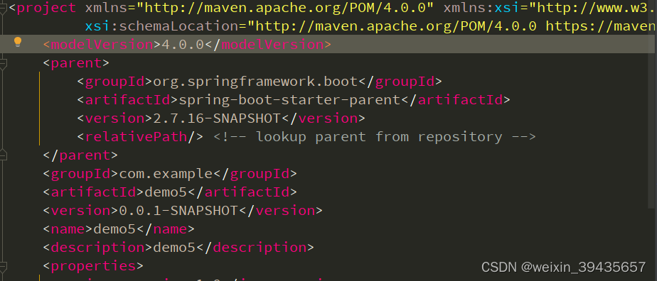SPRING POM.XML 工程文件之表空间xmlns:xsi_tag name: version description : the version of the-CSDN博客