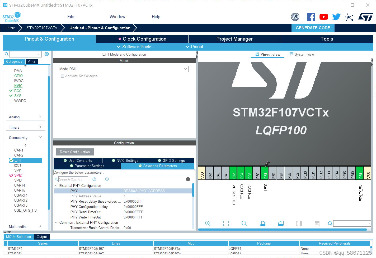 STM32CubeMX+ETH+DP83848+Lwip 成功ping通（基于stm32F107开发板）_基于stm32ip电话开发板-CSDN博客