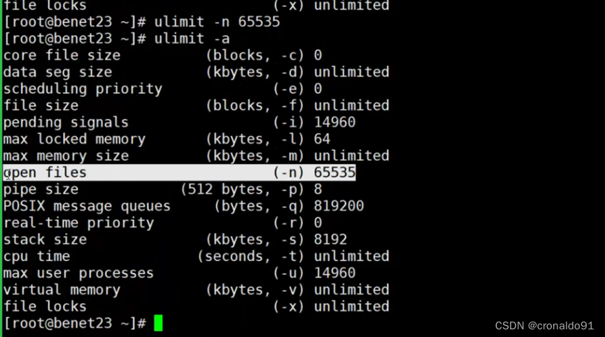 Linux系统：ulimit命令_ulimit -n 65535-CSDN博客