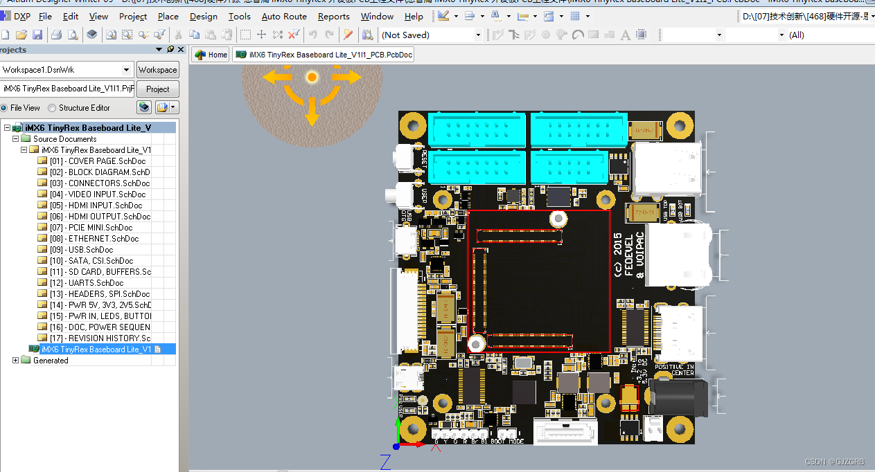 基于 iMX6Q CORTEX-A9 核心板 TinyRex 外设应用开发底板硬件（原理图+PCB） 工程文件_cortex-a9芯片pcb设计-CSDN博客