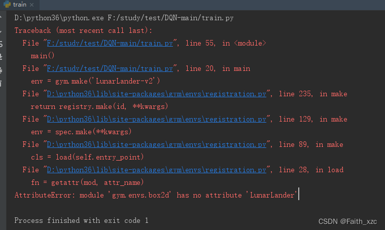 AttributeError: module ‘gym.envs.box2d‘ has no attribute ‘LunarLander‘_attributeerror: module ...