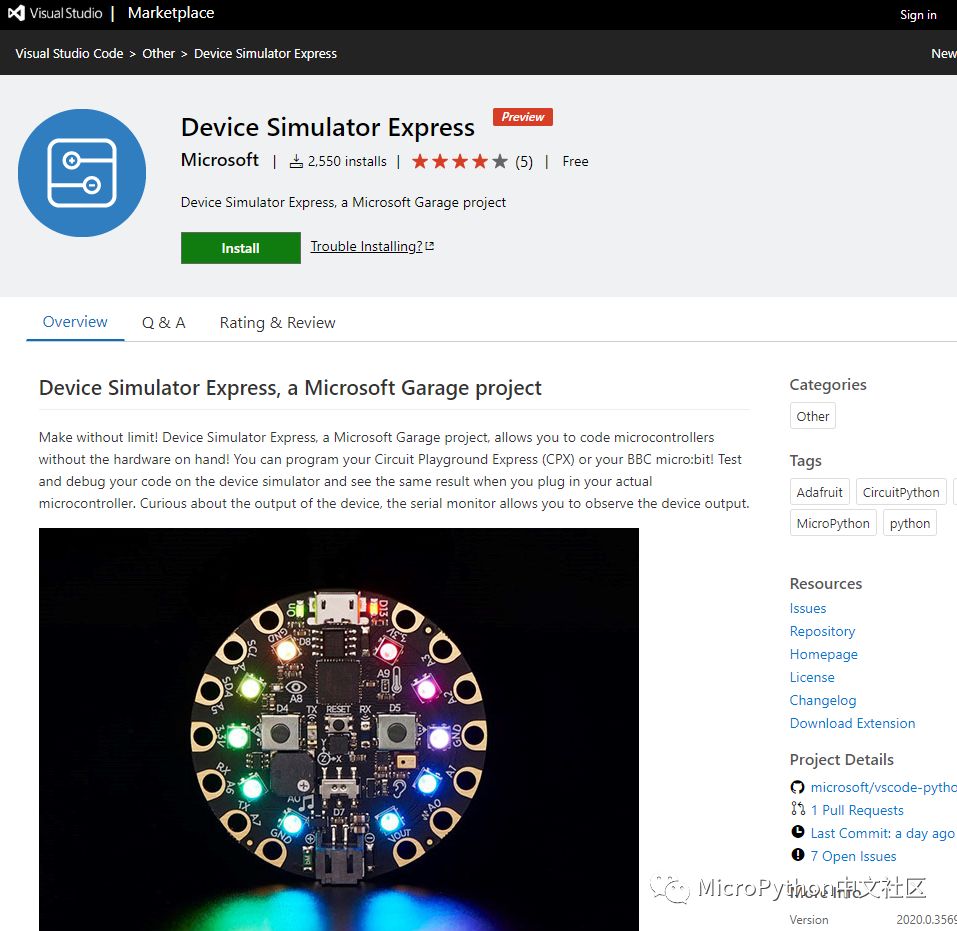 micropython仿真器_microbit/cpx 的 python模拟器：Device Simulator Express-CSDN博客