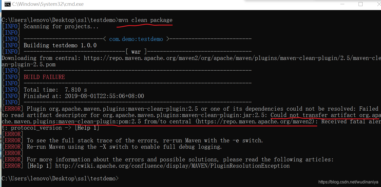 mvn clean package 报错：Could not transfer artifact org.apache.maven.plugins:maven-clean-plugin ...
