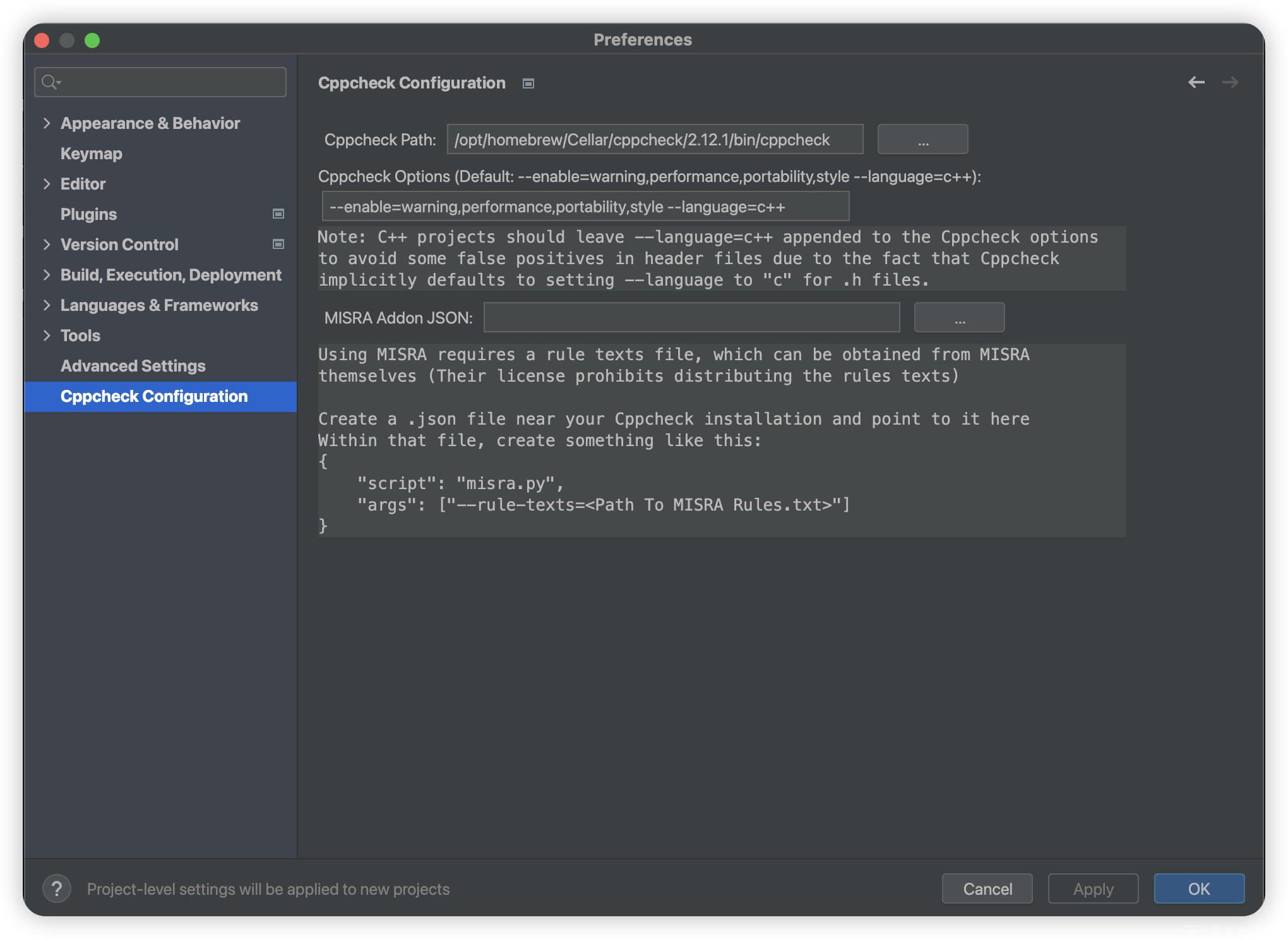 CLion配置cppcheck总结_clion cppcheck-CSDN博客