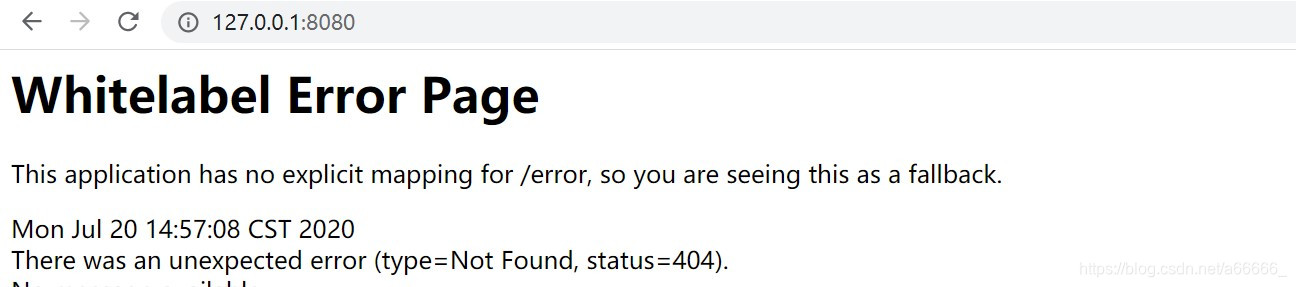 This application has no explicit mapping for /error, so you are seeing ...