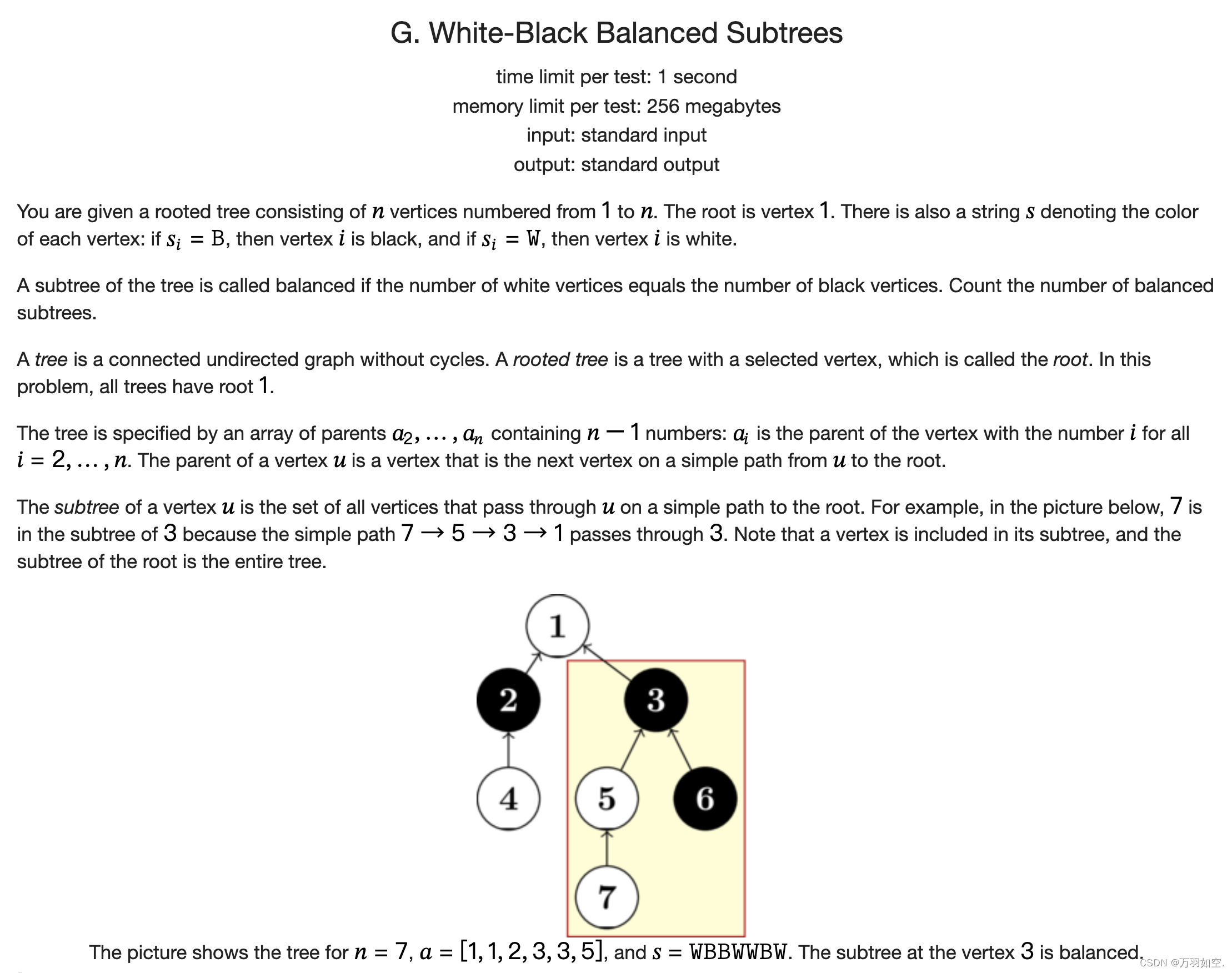 Codeforces Round #790 (Div. 4) G. White-Black Balanced Subtrees 感觉很好的树形dp的板子题_你会得到一棵树 顶点编号为1自 ,边 ...