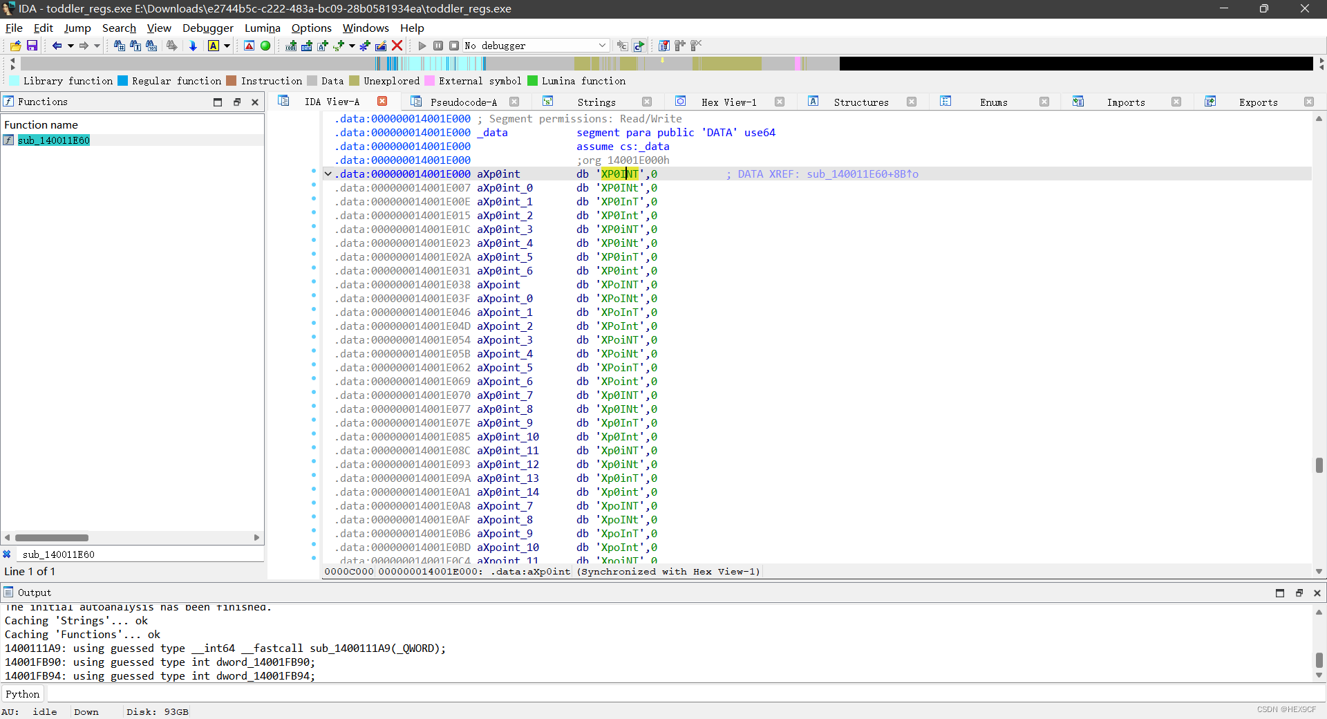 【CTF Reverse】XCTF GFSJ1095 toddler_regs Writeup（反编译+字符串搜索+地址计算）_ctf 反编译jra-CSDN博客