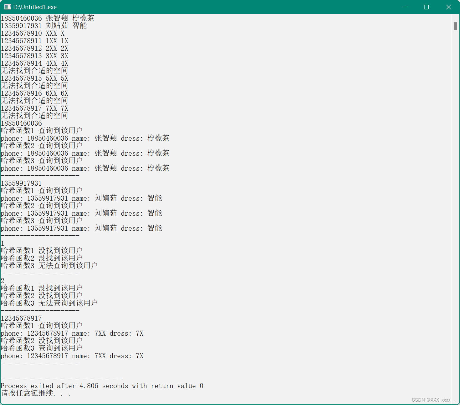数据结构专周2-5_c语言以电话号码为关键字和用户名建立哈希表-CSDN博客