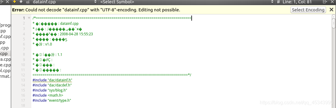 错误：Could not decode “.cpp“with “UTF-8“-encoding.Editing not possible._could not decode with utf ...