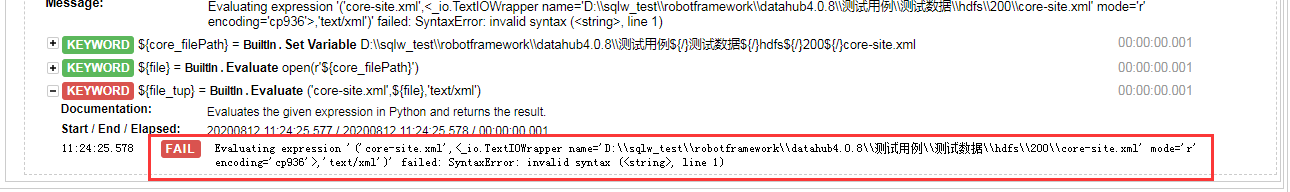 robotframework——执行evaluate报错 failed: SyntaxError: invalid syntax (＜string＞, line 1)_syntaxerror ...