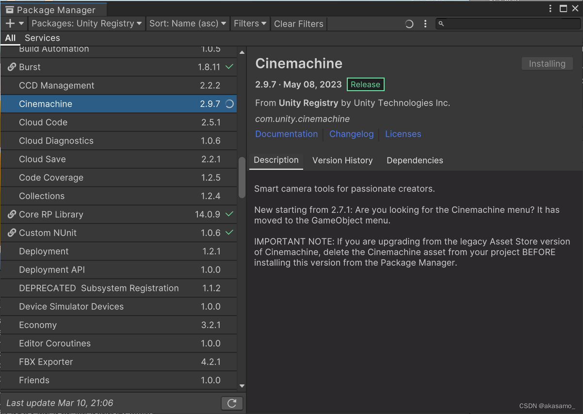 Unity学习记录（6）——Cinemachine_unity cinamachine-CSDN博客
