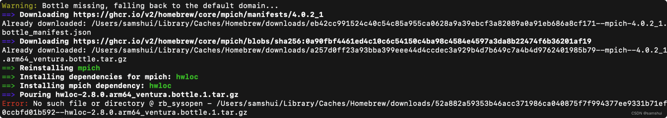 Macos｜MPICH安装与第一个mpi-Cpp程序运行（clion配置）_mac 安装mpich-CSDN博客