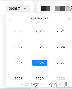 Vue3 + Ant-Design 中 a-date-picke 实现选择切换年份 没有鼠标光标，输入框内自带‘年’-CSDN博客