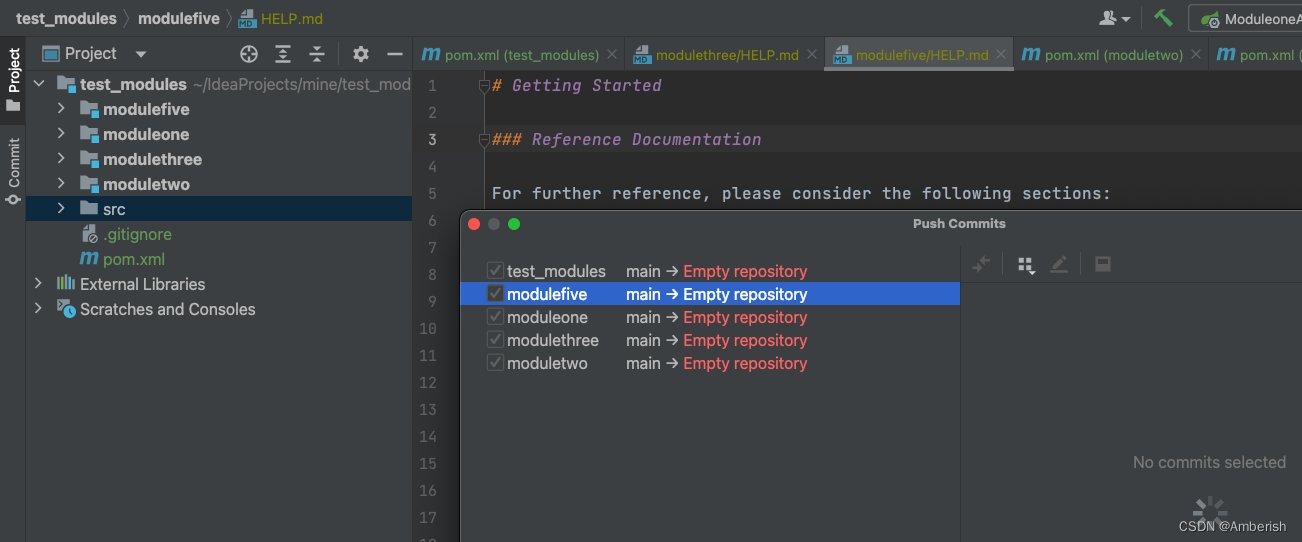 创建多模块的boot项目，push出现多行情况_springboot子模块git push-CSDN博客