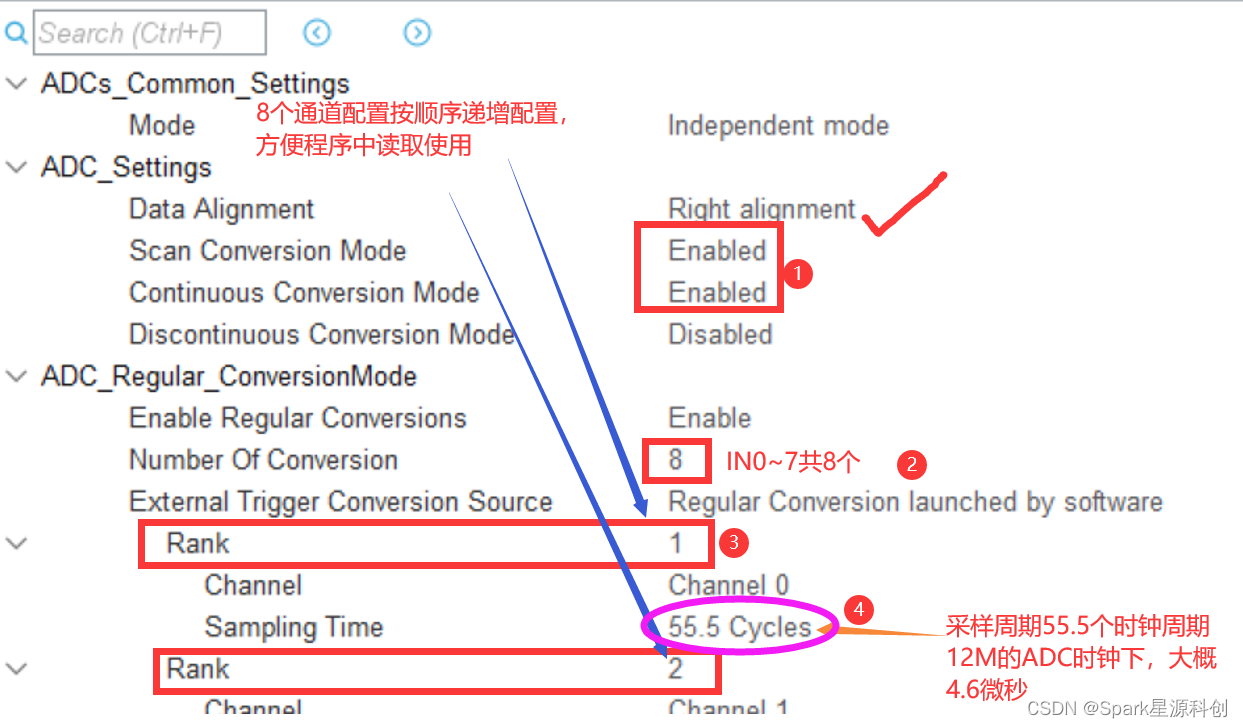 利用stm32cubemx Hal 实现stm32f103 的多通道adc Dmastm32cubemx Adc 多通道 Csdn博客