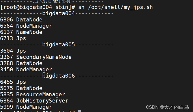 编写脚本，一键启动hdfs，yarn，历史服务 和 jps查看_启动hdfs、yarn后,执行jps命令-CSDN博客