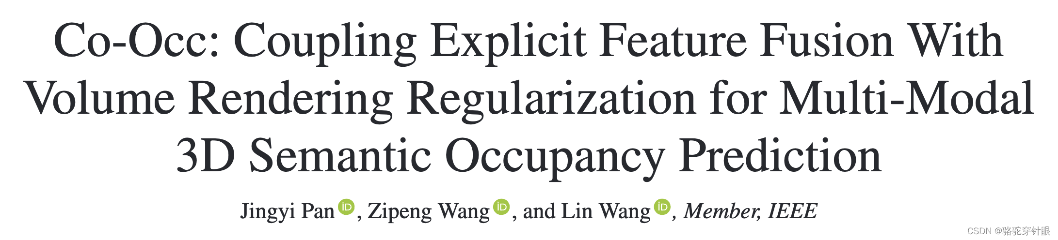 【论文阅读】Co-Occ: Coupling Explicit Feature Fusion With Volume Rendering Regularization for Multi ...