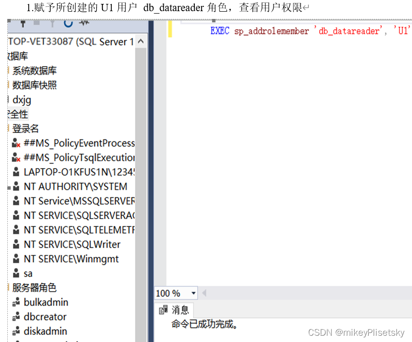 SQLServer视图与权限管理实验：理解、操作与安全实践-CSDN博客