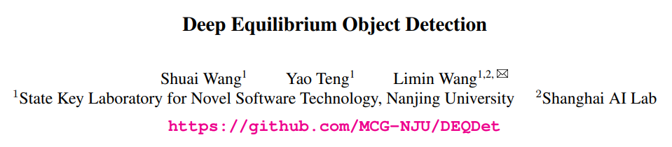 ICCV 2023 | 南大王利民团队提出DEQDet：深度均衡目标检测器-CSDN博客