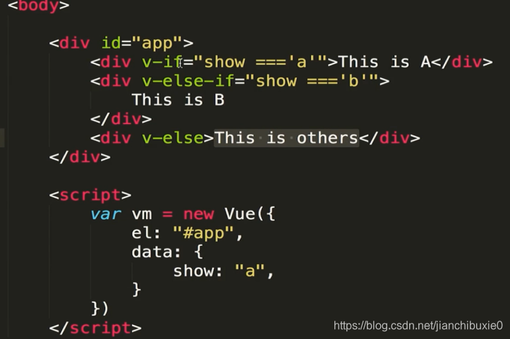 vue中的条件渲染v-if和v-show的区别、以及v-else-if、v-else_v-if。v-else与v-show两个指令的区别-CSDN博客