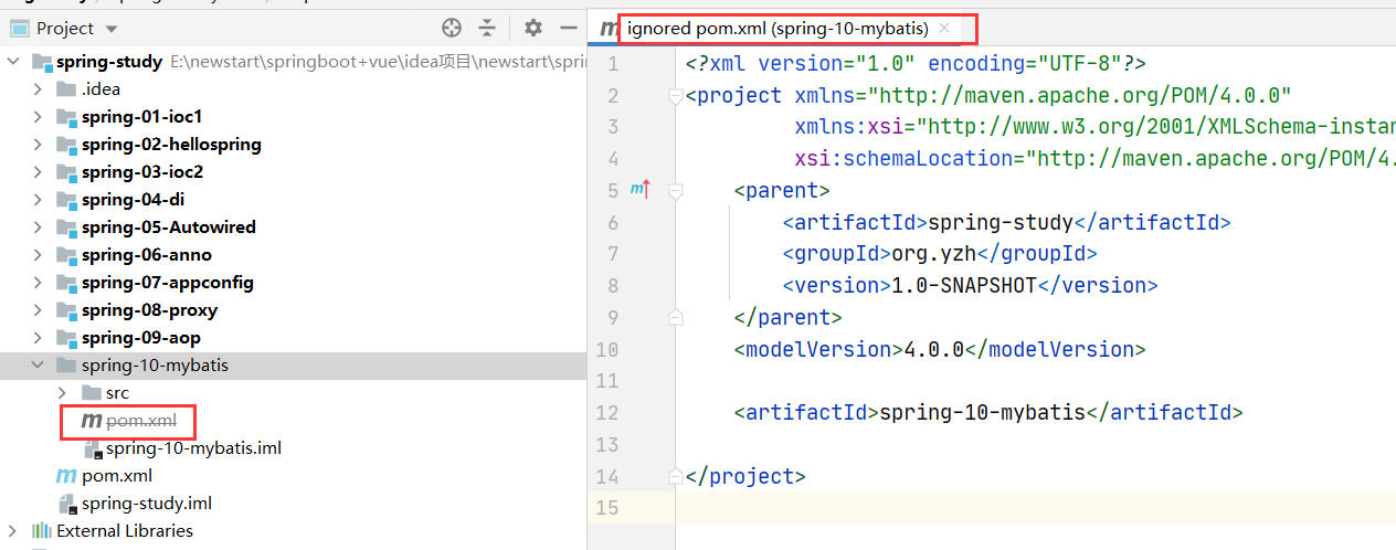 IDEA中Ignored pom 问题_idea ignored pom-CSDN博客