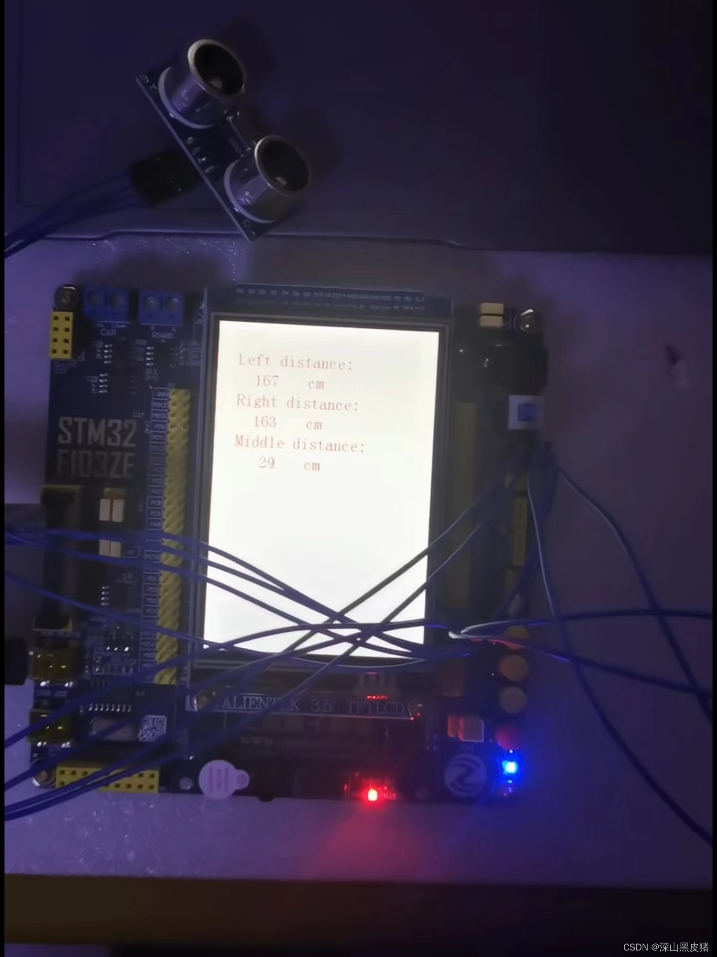 基于STM32F103ZET6的（单/三）路HC-SR04超声波测距＋TFTLCD实时显示+距离报警_stm32f103zet6超声波测距-CSDN博客