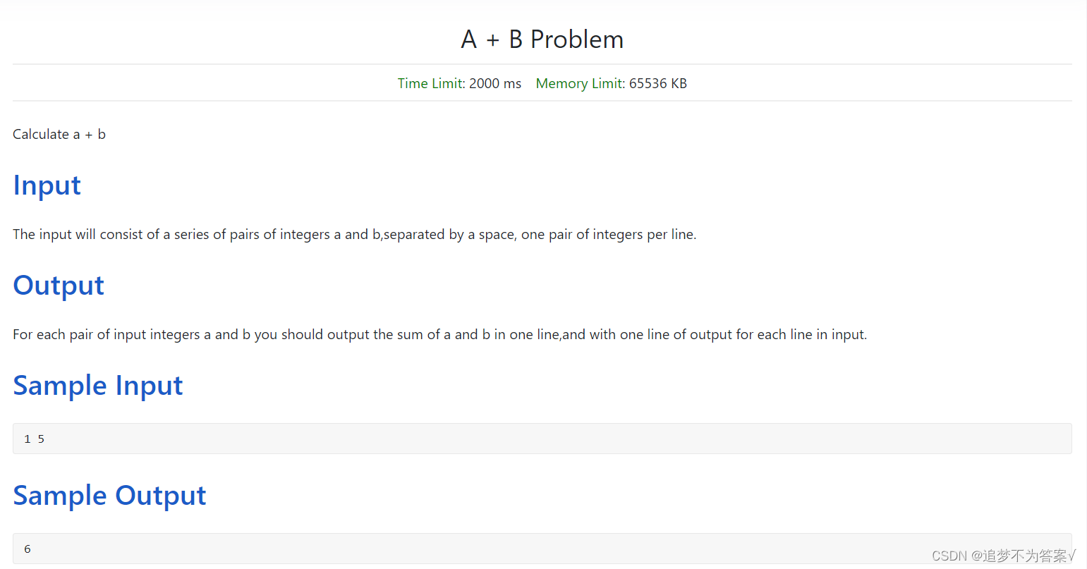 ZOJ题目集 1001 A + B Problem Python_zoj 1001-CSDN博客