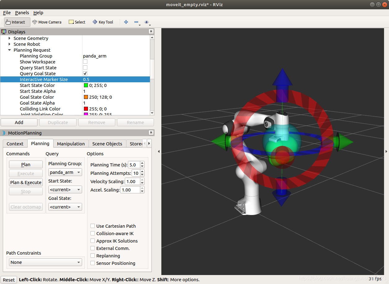 MoveIt 教程【2】——MoveIt Quickstart in Rviz_moveit官方教程-CSDN博客