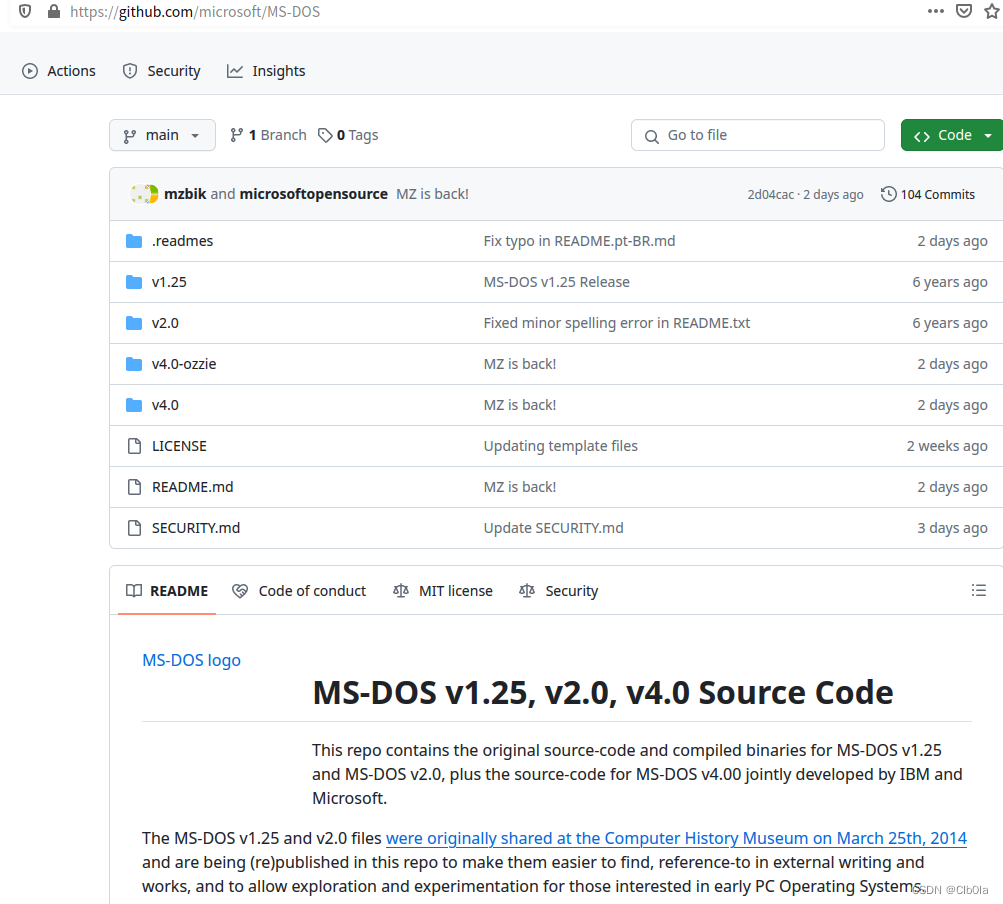 微软开源了 MS-DOS 4.00_开源ms-dos 4.0 国内镜像-CSDN博客