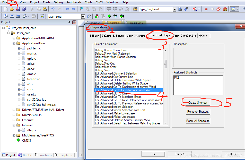 【STM32Cube+FreeRTOS 】28,KEIL5的F12不起作用;***JLink Error: Can not read register x while CPU is ...