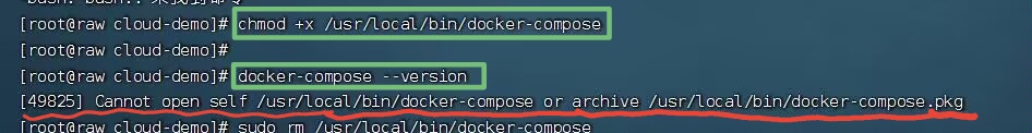 DockerCompose部署微服务集群失败[41708] Cannot open self /usr/local/bin/docker-comp_valueerror: non ...