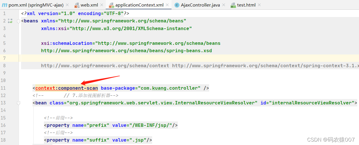 The prefix “context“ for element “context:component-scan“ is not bound._the prefix "context" for ...