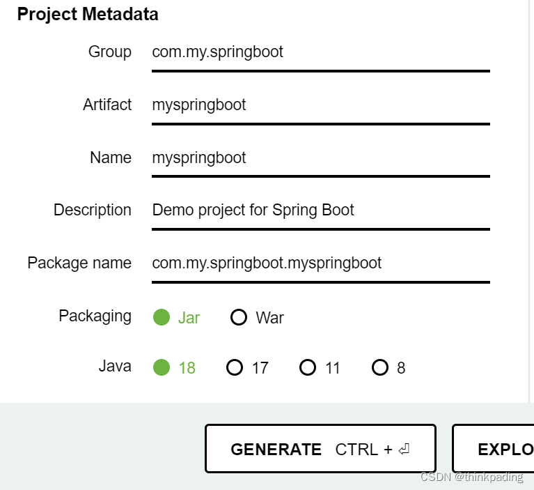 通过Spring Boot官网创建springboot工程模板，并运行试验_springboot官网-CSDN博客