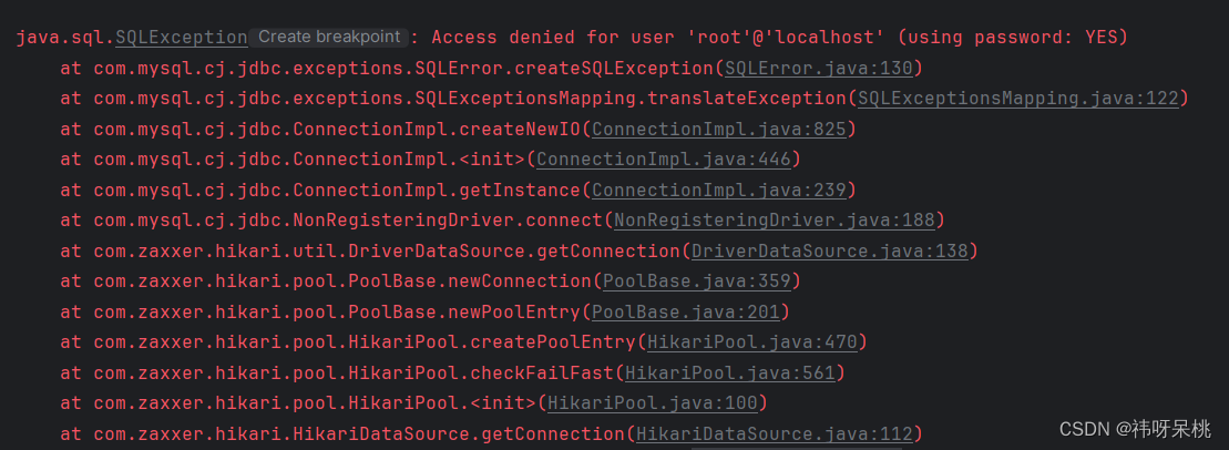 org.mybatis.spring.MyBatisSystemException和Access denied for ‘‘@‘localhost‘ (using password: YES ...