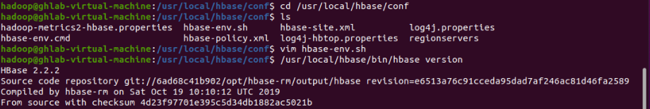 Hbase 出现：/usr/local/hadoop/libexec/hadoop-functions.sh: 行 2360: HADOOP_ORG.APACHE.HADOOP.HBASE ...