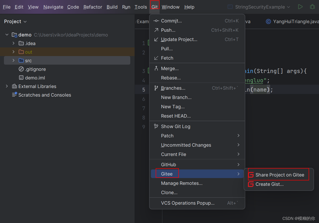 在IDEA将本地项目上传到gitee仓库，IDEA2023.2.1_idea2023怎么一键上传到git-CSDN博客