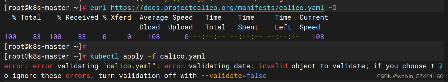 K8s安装网络插件报错error Error Validating “calicoyaml“ Error Validating Data Invalid Object To 4743
