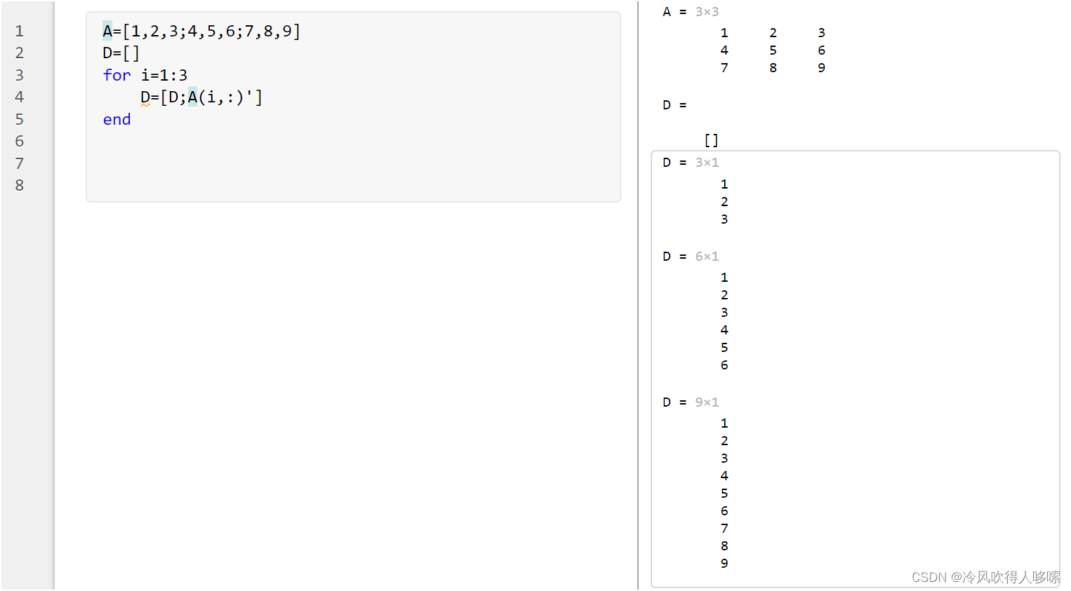 【MATLAB学习】把一个矩阵改写成列向量_matlab按行把矩阵变成列向量-CSDN博客