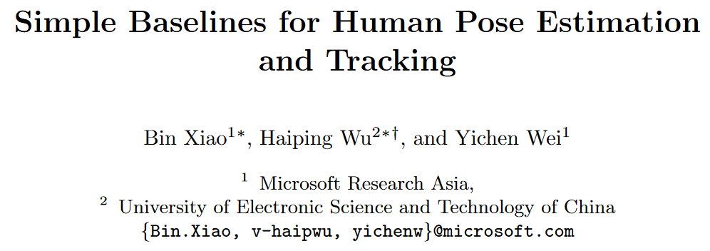 2D关键点检测之Simple Baseline：Simple Baselines for Human Pose Estimation and Tracking_simplebaseline ...