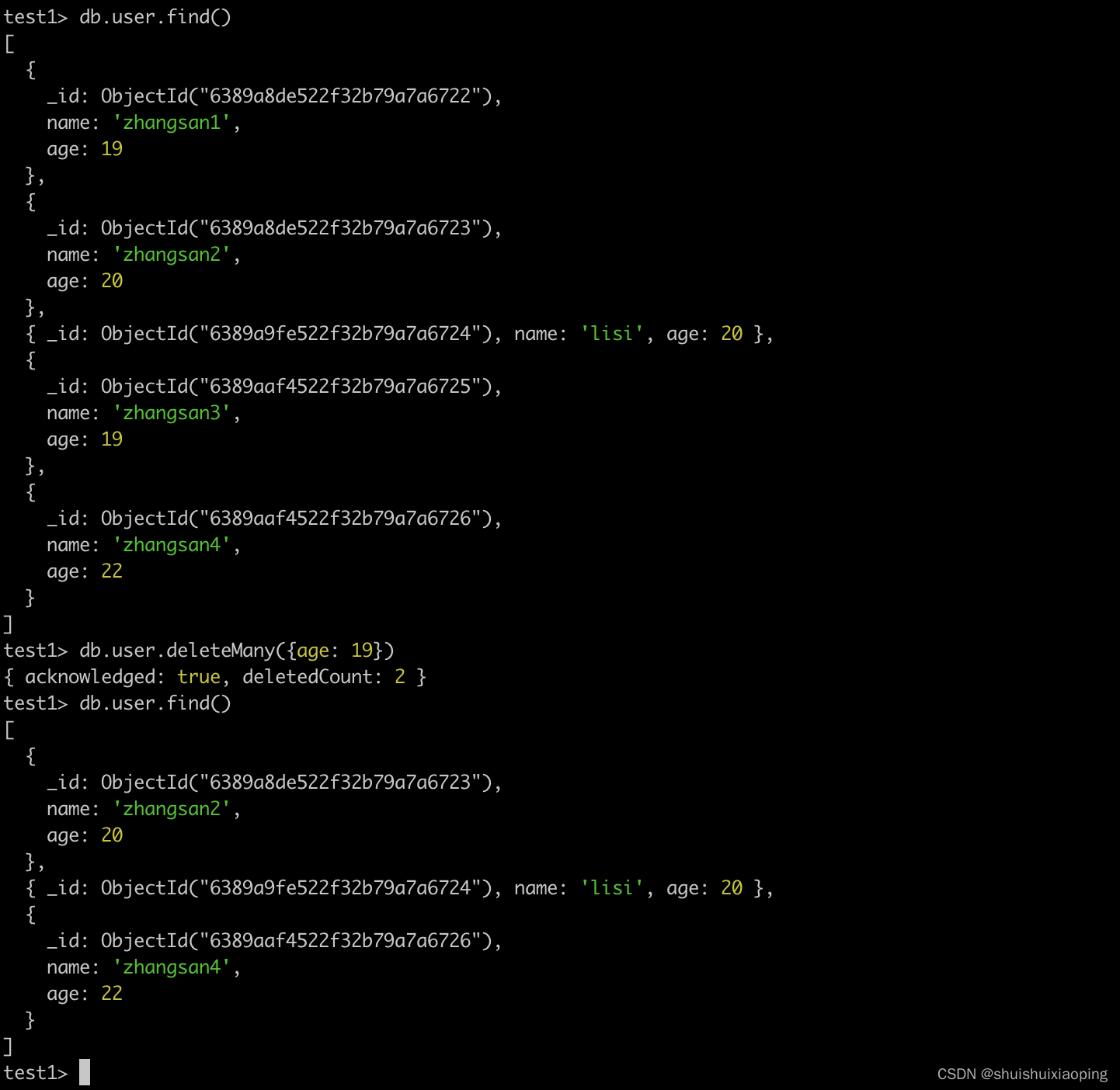 mac mongodb6.x命令行增删改查的使用_mac 安装好mongodb 并启动后 怎么在命令行 操作数据-CSDN博客