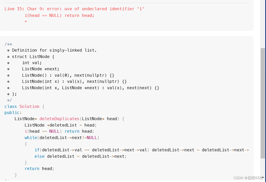 83. 删除排序链表中的重复元素-CSDN博客