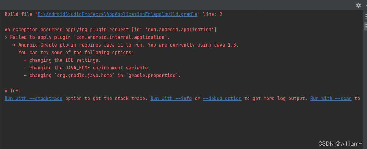 Android Studio Gradle plugin requires Java 11 问题解决_androidstudio 配置java11-CSDN博客