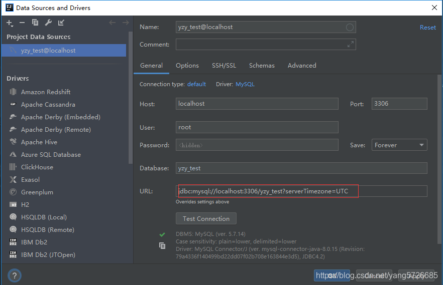 IDEA连接数据库失败@localhost failed. [08001] Could not create connection to database server. Attempte ...