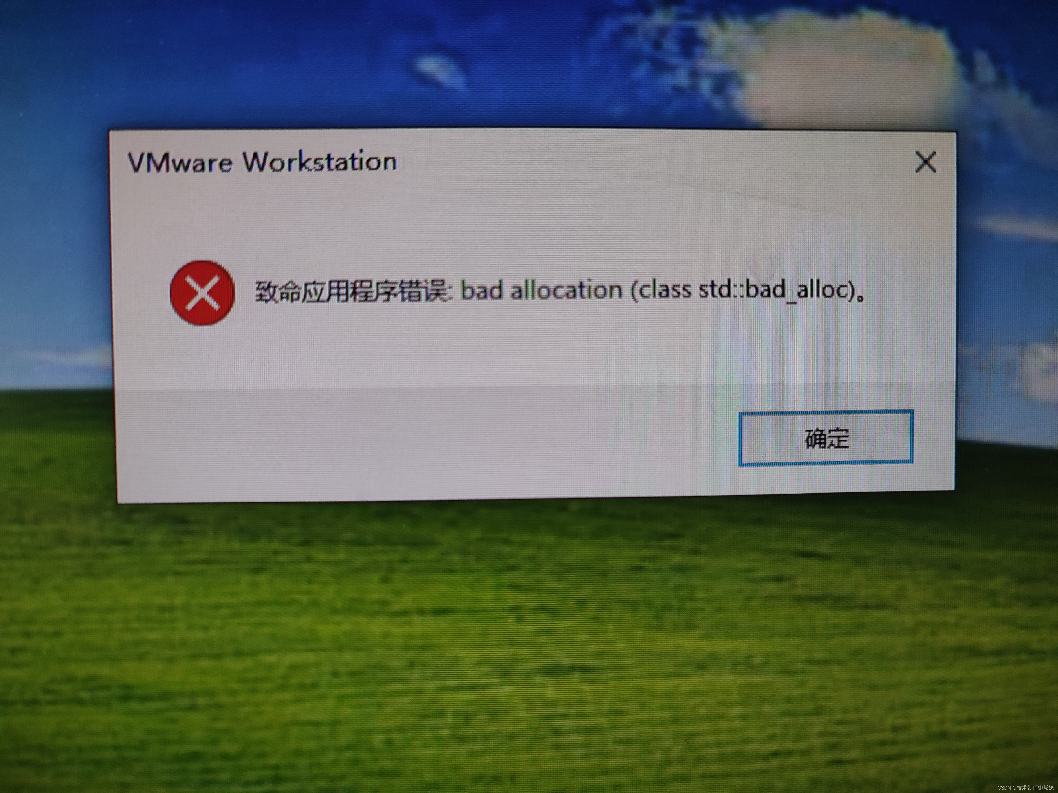 关于xp虚拟机报警致命应用程序错误：bad allocation的解决方法-CSDN博客